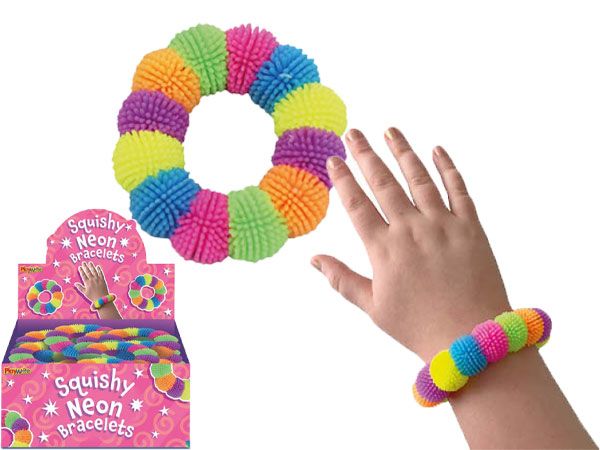 12x Squishy Neon Coloured Bracelets