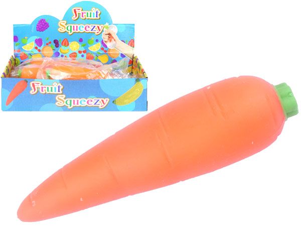 12x Stretchy 11cm Carrot Squeeze Toy