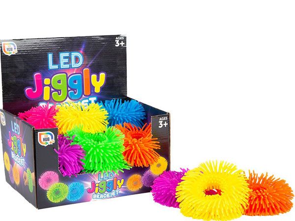 24x Toy Hub Squishy Neon LED Jiggly Coloured Bracelets